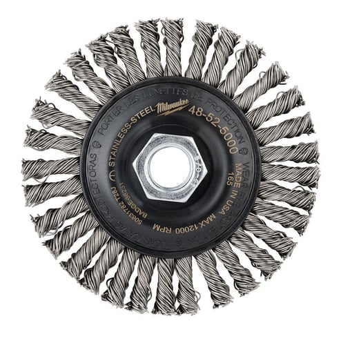 Milwaukee® 48-52-5000 Wheel Brush, 4 in Dia Brush, 3/16 in W Face, 0. ...