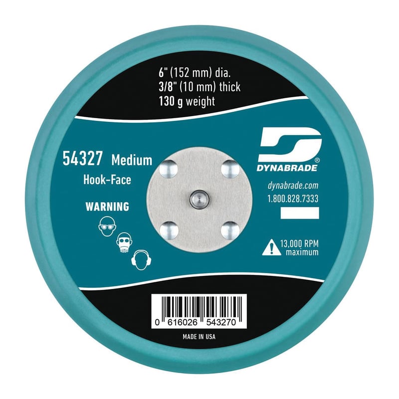 Dynabrade® 54327 Medium Density Non-Vacuum Disc Backing Pad, 6 in Dia ...
