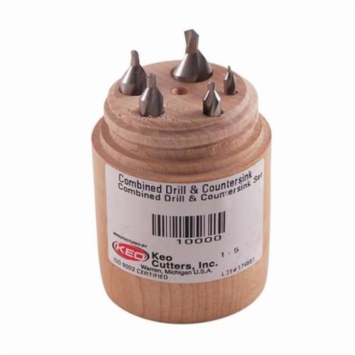 KEO 10000 Plain Standard Combined Drill and Countersink Set, #1 Min ...