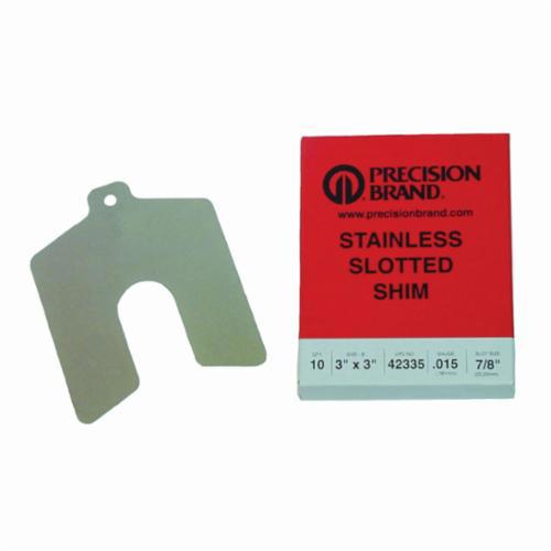 Precision Brand® 42575 Slotted Shim, 5 in L x 5 in W, 1/4 in THK, 300 ...