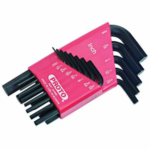 Proto® J4980 Short Standard Hex Key Set, Imperial, 13 Pieces, 0.05 to 0 ...