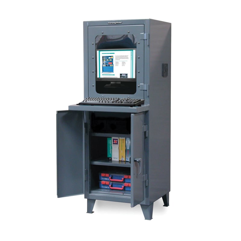 Strong Hold® 26-CC-242 Heavy Duty Industrial Computer Cabinet With ...