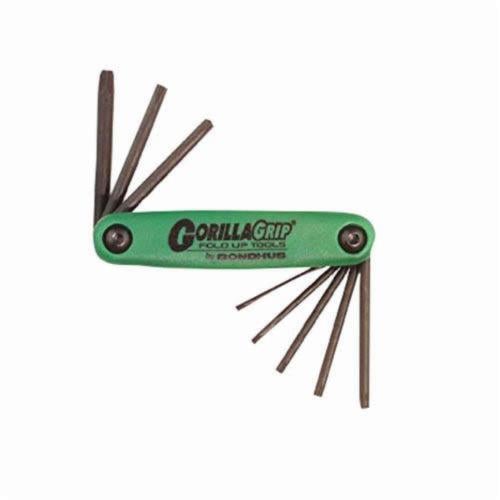 Bondhus® 12634 GorillaGrip® Key Set, 8 Pieces, T9 to T40 Torx, Foldable Handle, Protanium® High ...