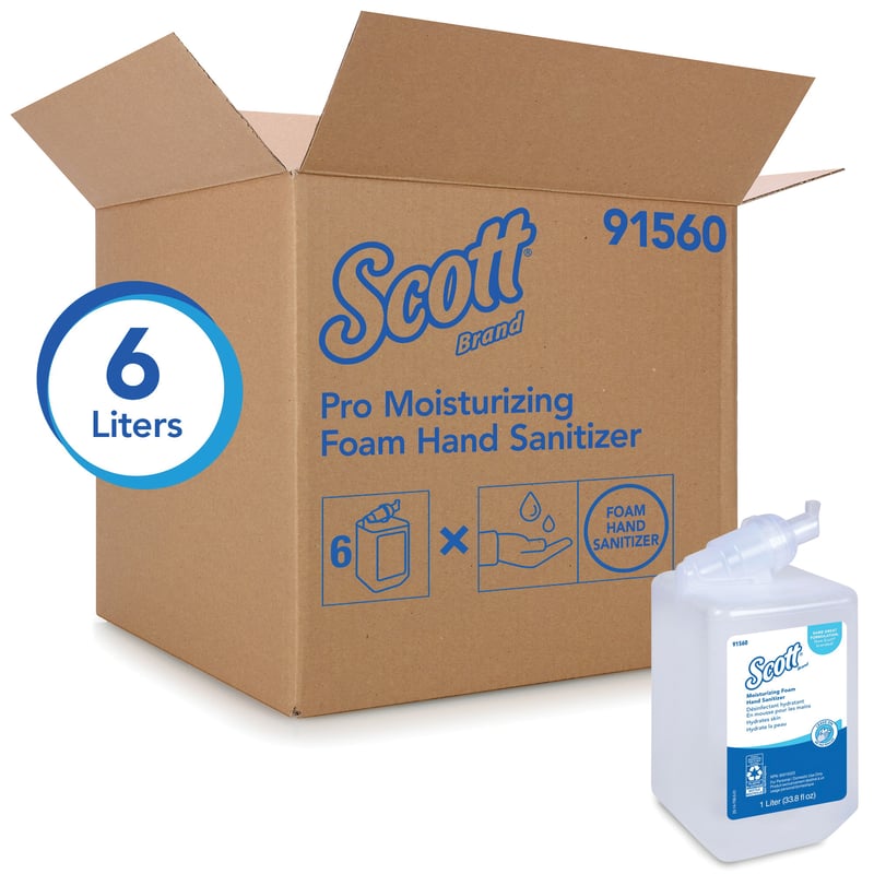 Scott® 91560 Moisturizing Foam Hand Sanitizer, 1 L Nominal, Cassette ...