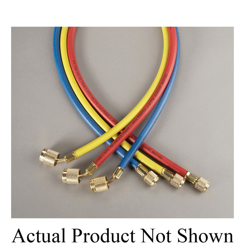 Yellow Jacket® PLUS II™ 22710 Charging Hose, 1/4 in, 45 deg SealRight™, 10 ft L, 800 psi Working ...