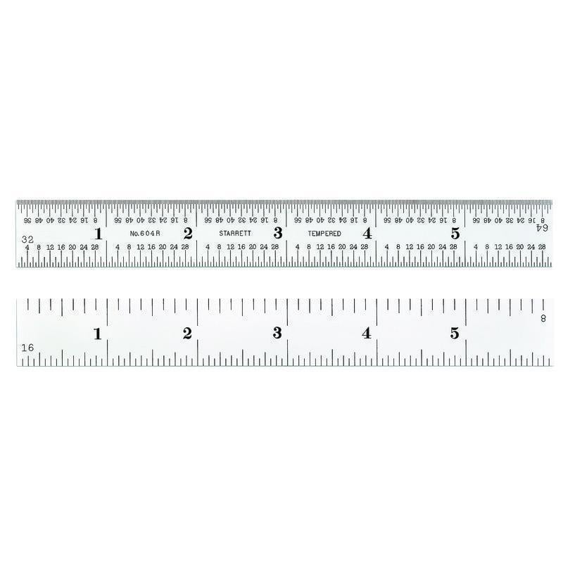 Starrett® C604R-6 Spring Tempered Precision Rule, Imperial Measuring ...