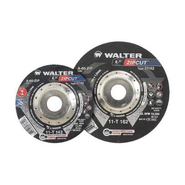 Walter Surface Technologies ZIPCUT™ 11T162 Depressed Center Wheel, 6 in ...