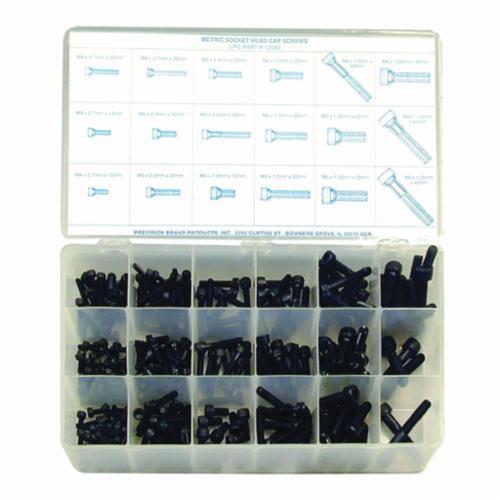 Precision Brand® 12980 Socket Head Cap Screw Assortment, Steel, 255 ...
