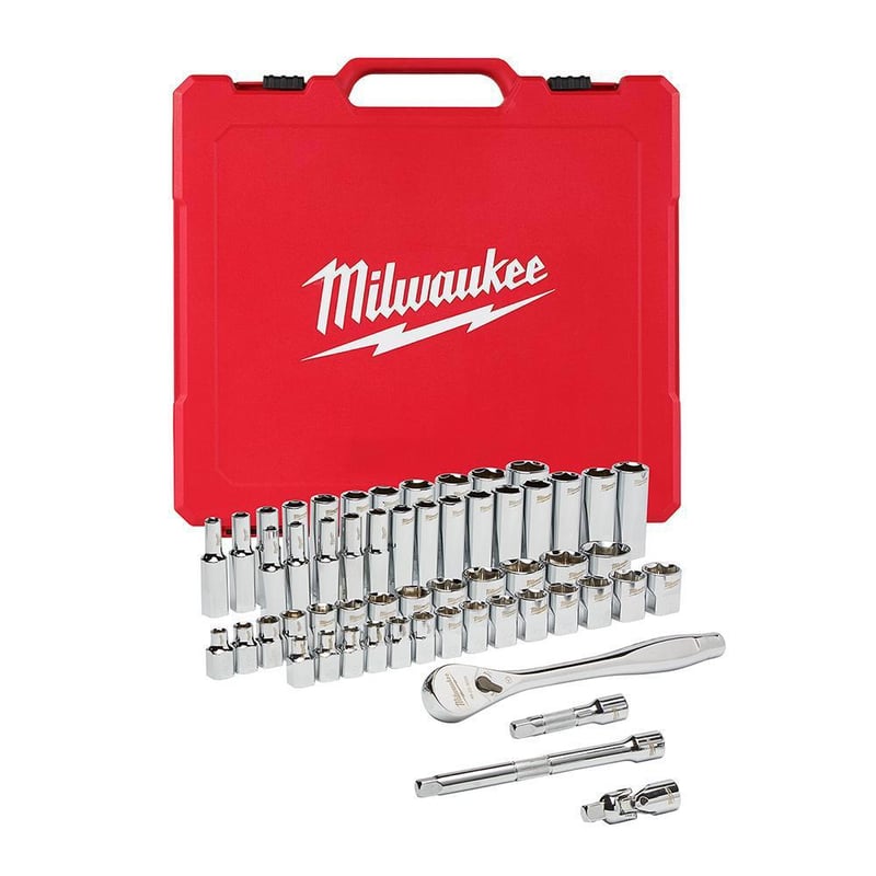 Milwaukee® 48-22-9008 Ratchet and Socket Set, Case Tool Storage, 4 deg ...