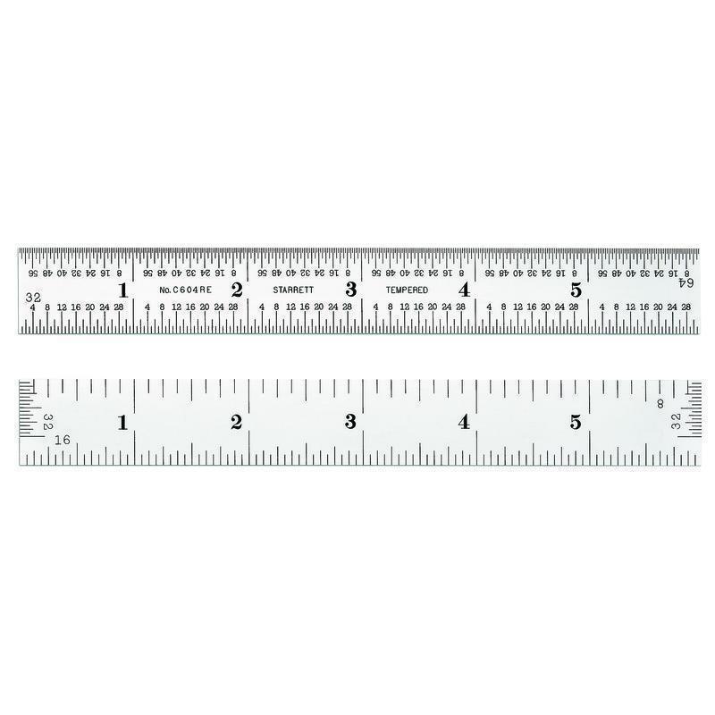 Starrett® C604RE-6 Spring Tempered Precision Rule, Imperial Measuring ...