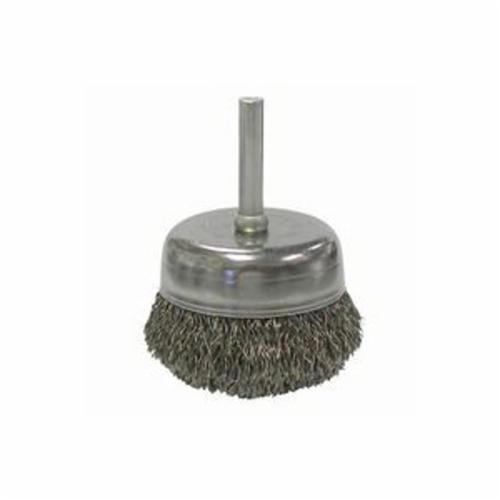 Weiler® 14306 Stem Mounted Utility Cup Brush, 2 in Dia Brush, 0.0118 in ...