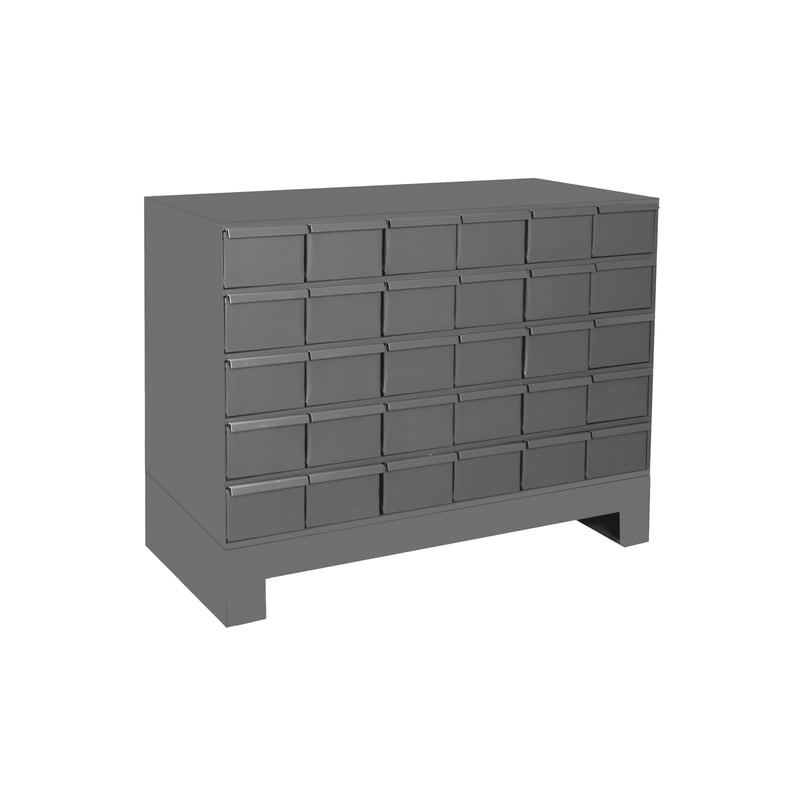 DURHAM MFG® 024-95 Drawer Bin Cabinet, 12-1/4 in L x 34 in W x 26-1/4 ...
